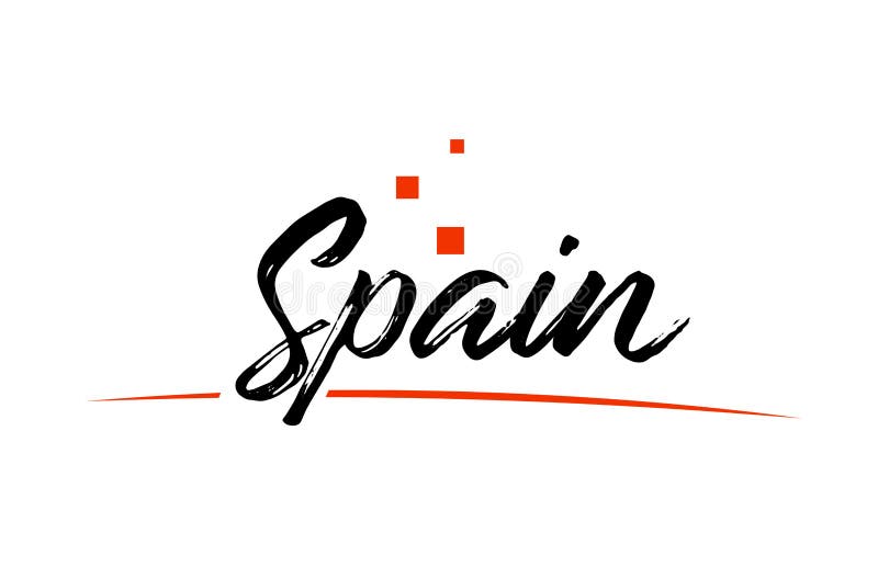 Word SPAIN With Spanish National Flag Under It, Distressed Grunge Look ...