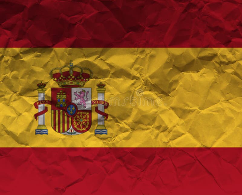 Spain Crumpled Paper Textured Flag - Stock Image - Image of espagna ...