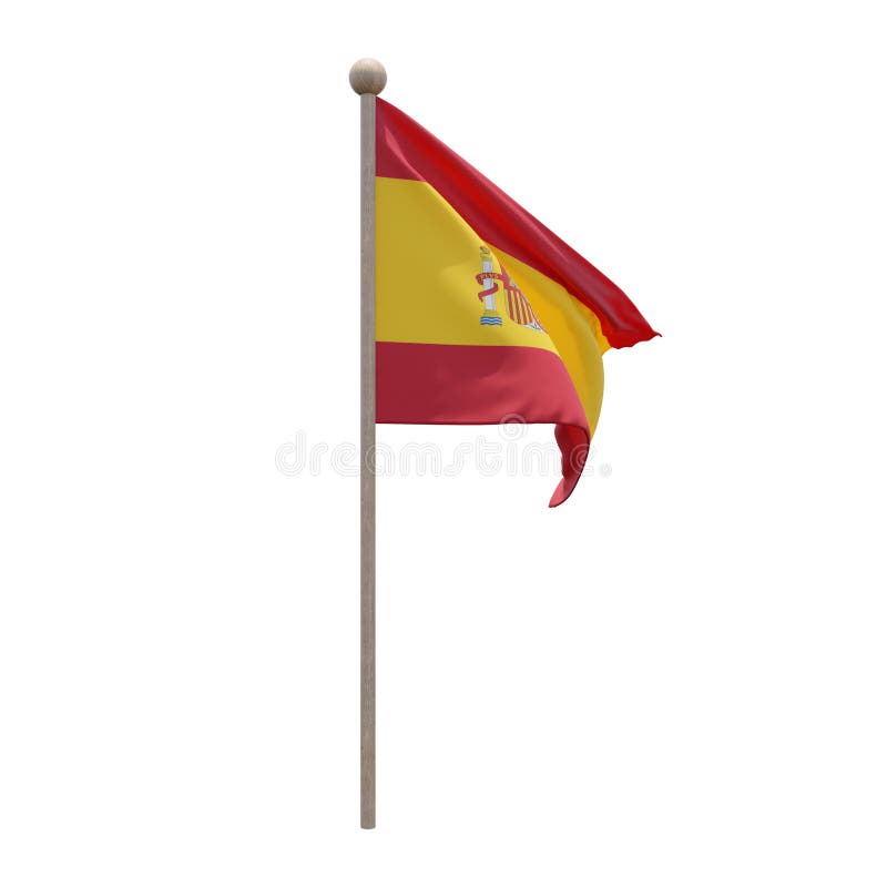 Spain 3D flagpole stock illustration. Illustration of double - 255117869