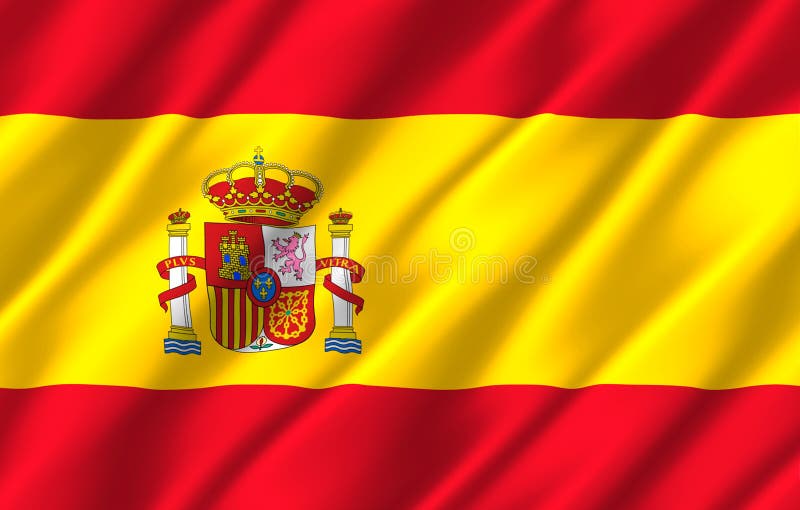 Spain Realistic Flag Illustration. Stock Illustration - Illustration of ...