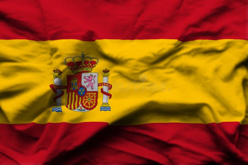 Spain Realistic Flag Illustration. Stock Illustration - Illustration of ...