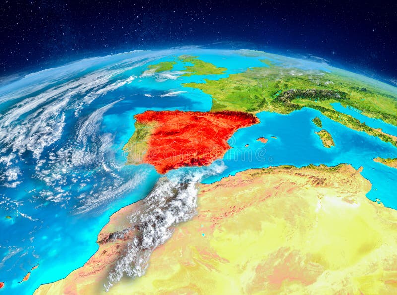 Spain on Earth stock illustration. Illustration of clouds - 112175397
