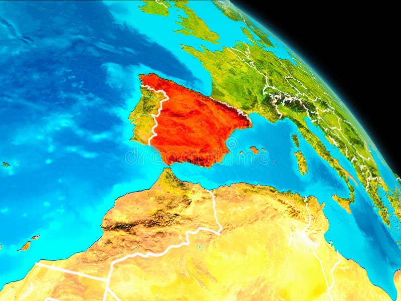 Spain on Earth stock illustration. Illustration of political - 112147088