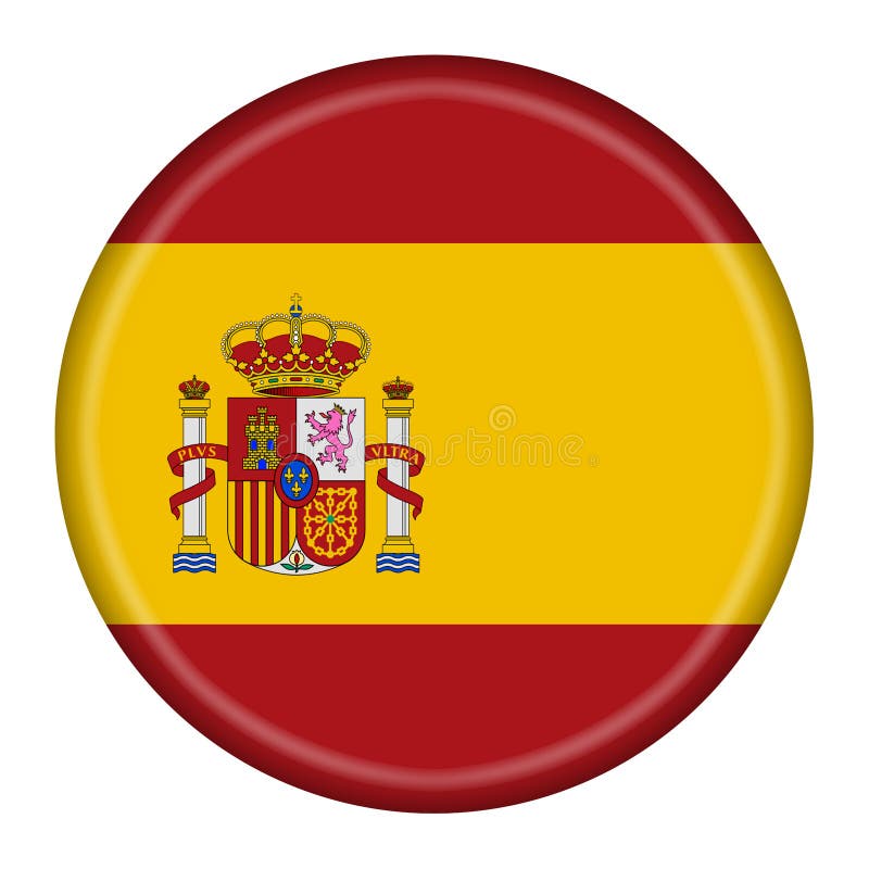 Spain Espana Flag Button Illustration with Clipping Path Stock ...