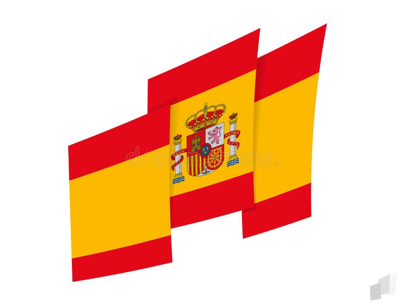Spain Flag in an Abstract Ripped Design. Modern Design of the Spain ...