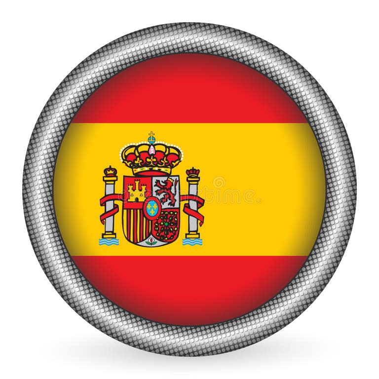 Spain flag button stock vector. Illustration of patriotism - 7868878
