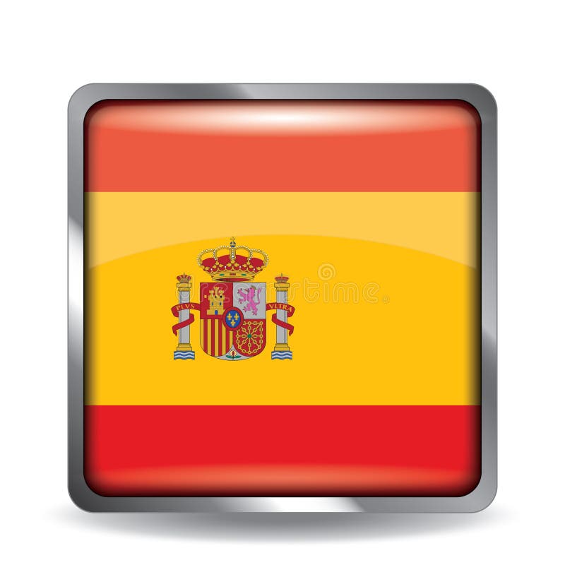 Spain Flag Button. Vector Illustration Decorative Design Stock Vector ...