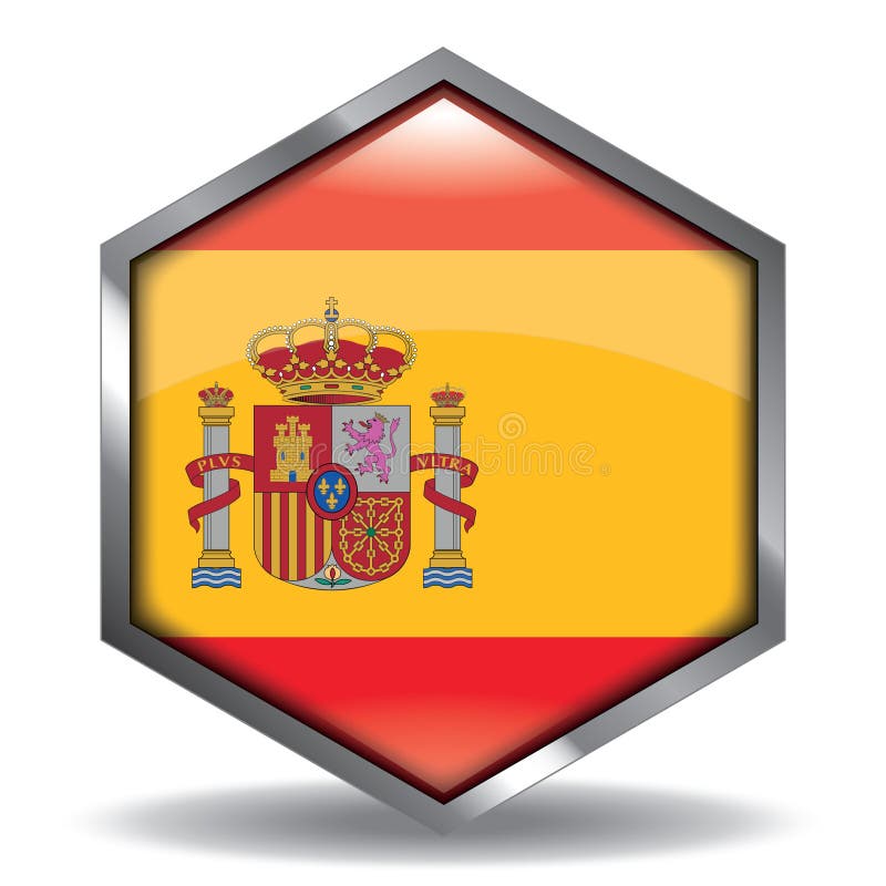 Spain Flag Button. Vector Illustration Decorative Design Stock Vector ...