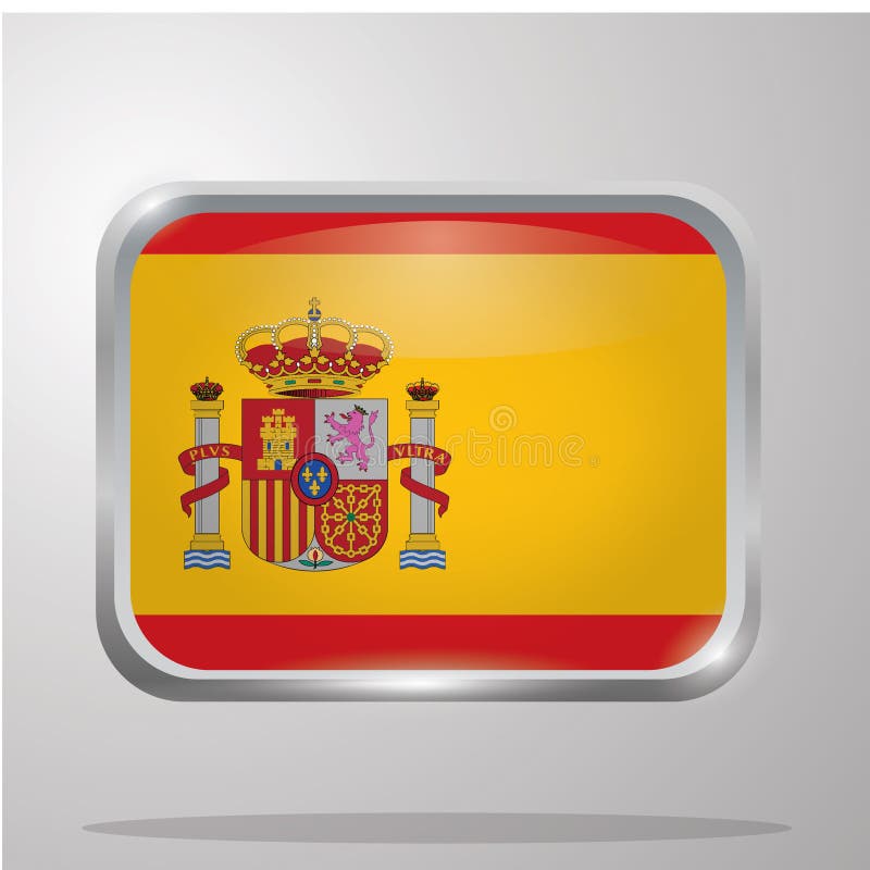 Spain Flag Button. Vector Illustration Decorative Design Stock Vector ...
