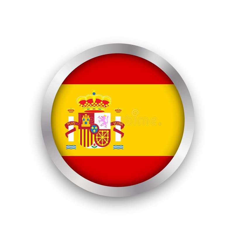 Spain Flag Button. Vector Illustration. EPS 10 Stock Illustration ...