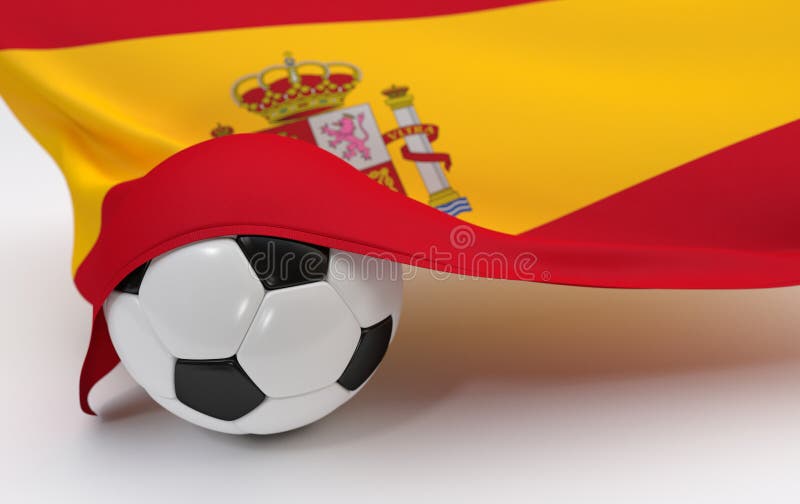 Spain Flag with Championship Soccer Ball Stock Illustration ...