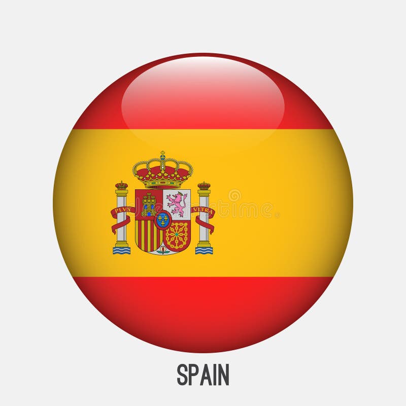 Spain Flag in Circle Shape. Stock Illustration - Illustration of ...