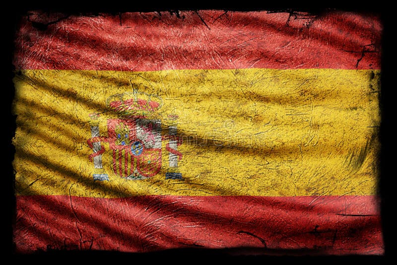 Spain Flag, Grunge Texture stock illustration. Illustration of yellow ...