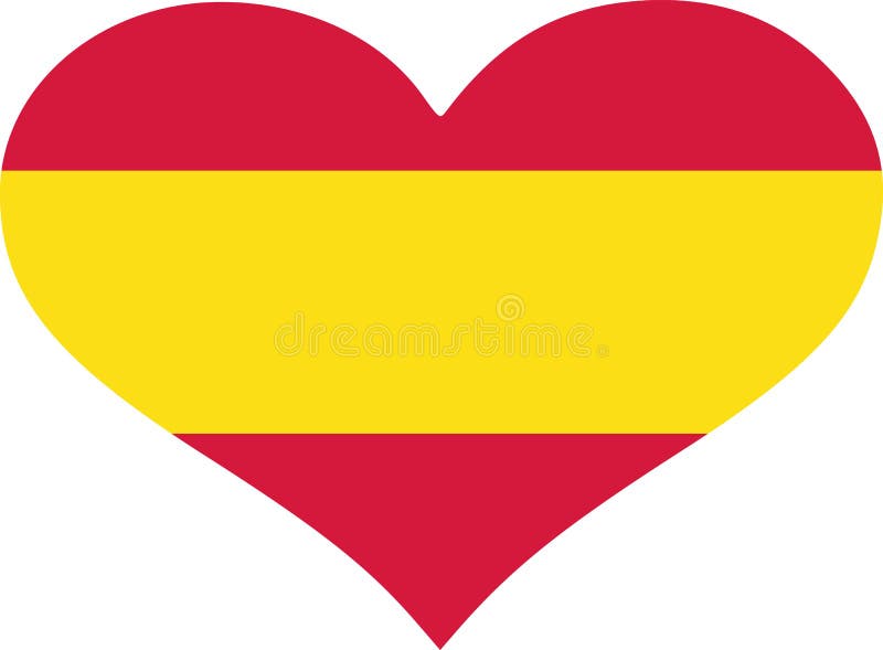 Spain flag heart stock vector. Illustration of vector - 107164731