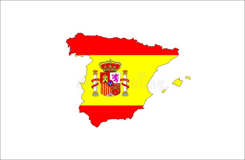 Spain flag map stock illustration. Illustration of symbol - 49670820