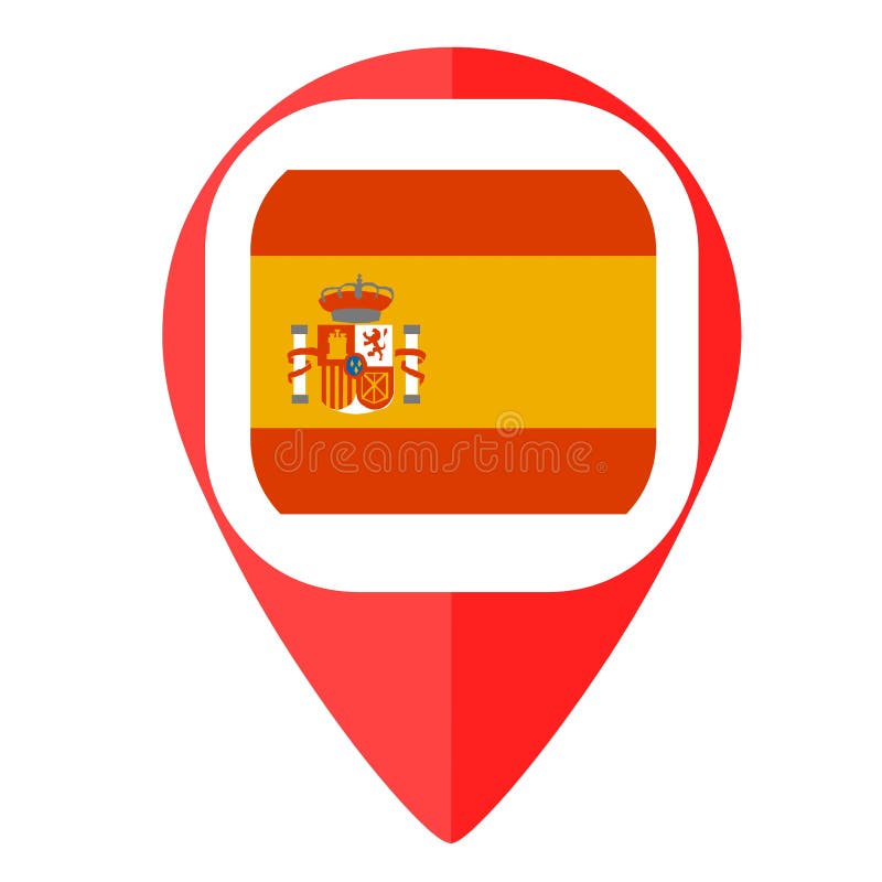 Spain Flag Pins Country Map Marker Navigation Stock Photo ...