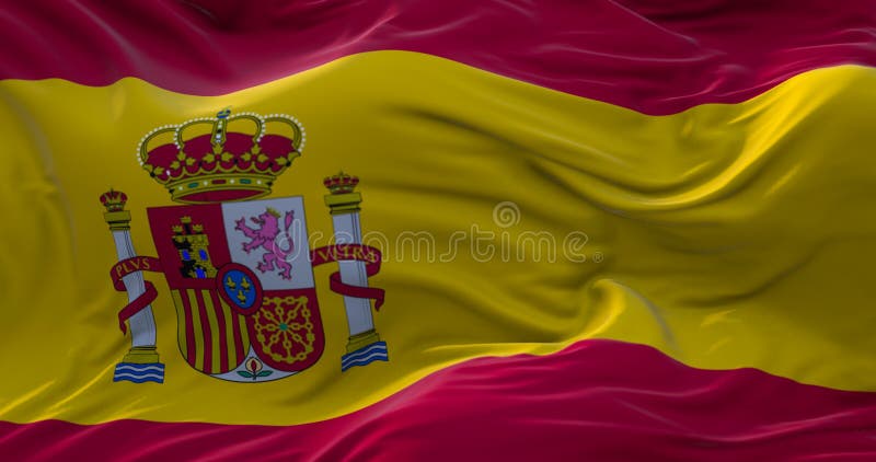 Spain Flag. Realistic Flag of Spain on the Wavy Surface of Fabric Stock ...