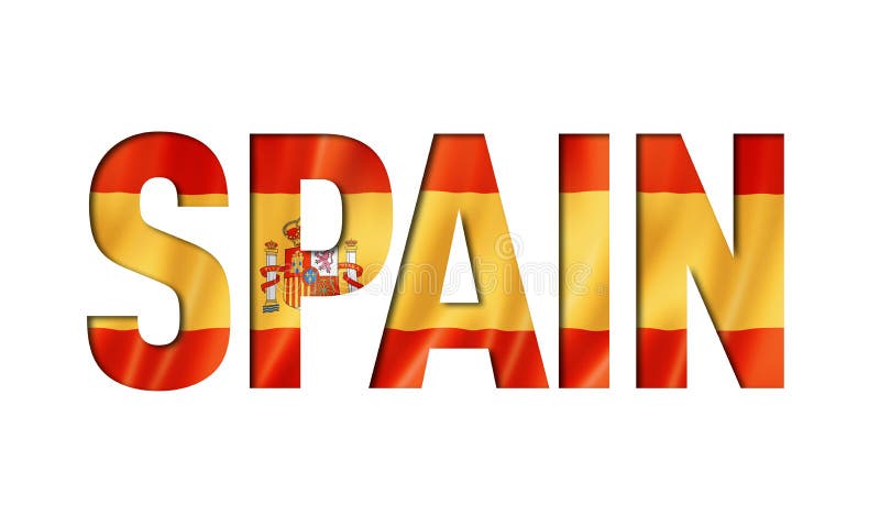 Spanish flag text font stock illustration. Illustration of icon - 157995126