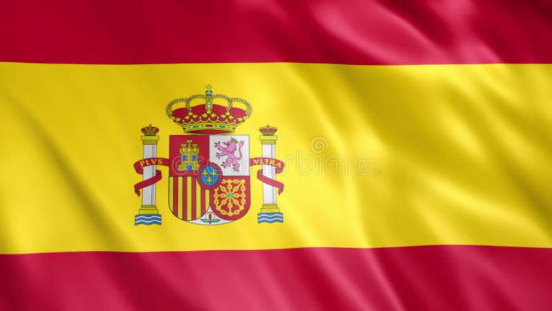 Spain Flag Video Animation with Seamless Loop Stock Footage - Video of ...