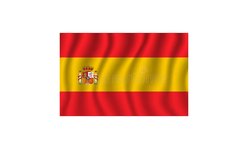 Spain Flag Waving Vector Illustration Flag Icon Standard Color Standard ...