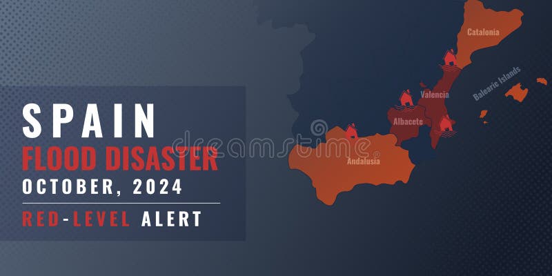 Spain Flood Disaster Illustration Stock Vector - Illustration of 2024 ...