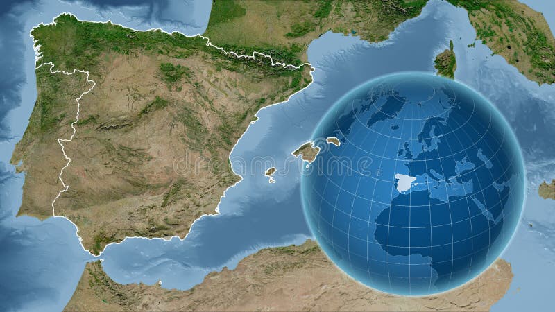 Spain and Globe. Bumps Shaded Stock Footage - Video of rivers ...