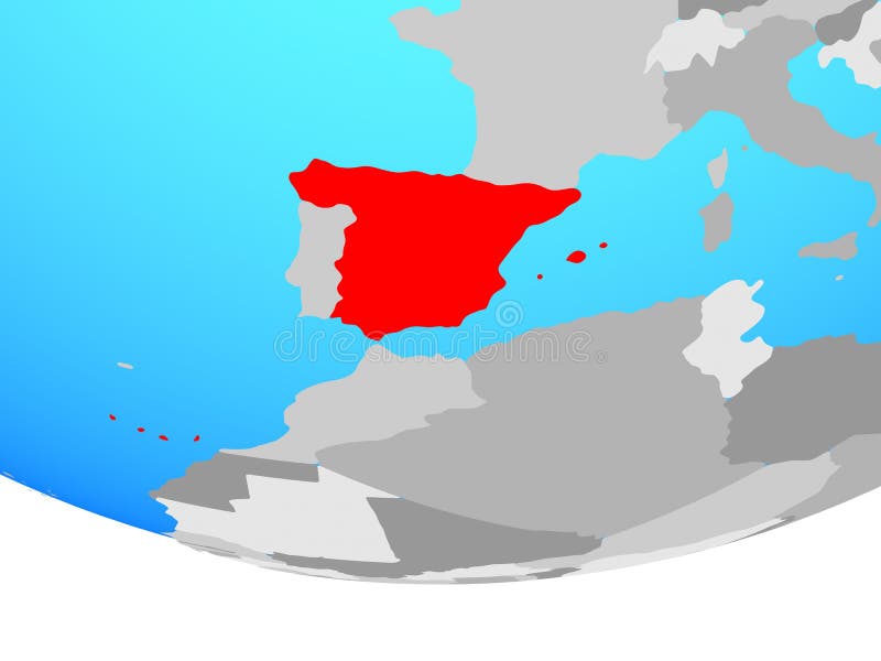 Spain On Globe With Reflection Stock Illustration - Illustration of ...