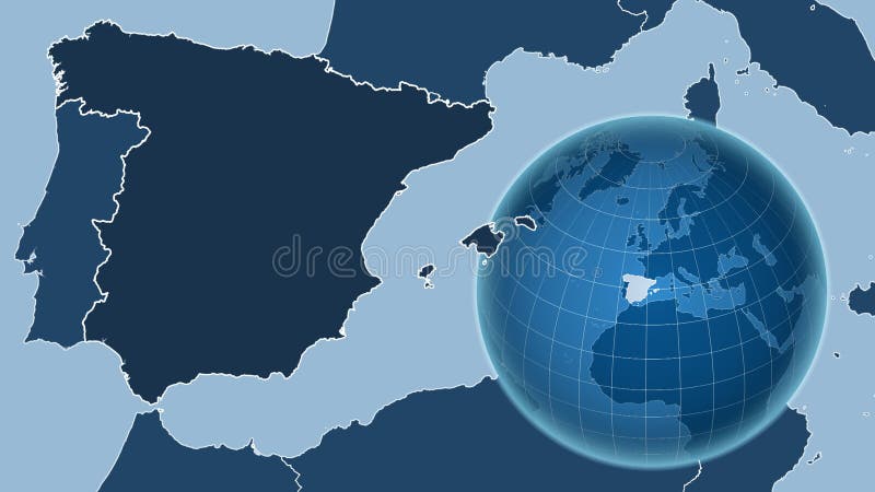 Spain and Globe. Solids stock video. Video of animation - 247316823