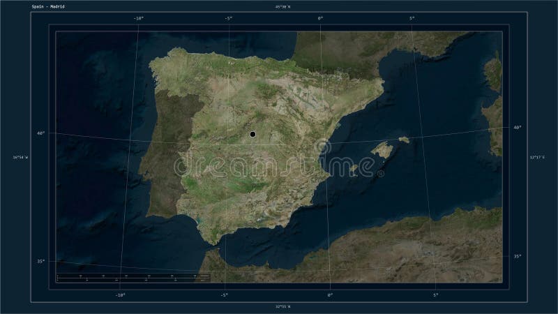Spain Highlighted - Composition. High-res Satellite Stock Illustration - Illustration of earth ...