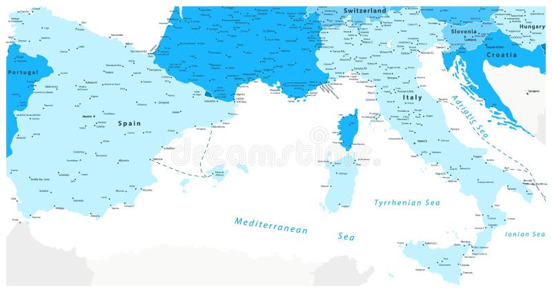 Spain and Italy Map stock vector. Illustration of outline - 174855201