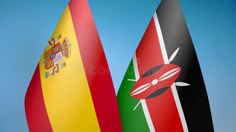 Spain and Kenya two flags stock illustration. Illustration of summit ...