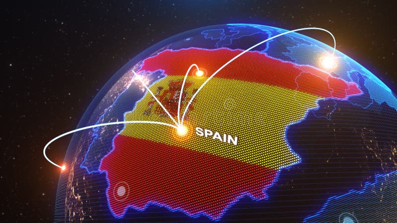 Spain map animation stock footage. Video of earth, technology - 221270276