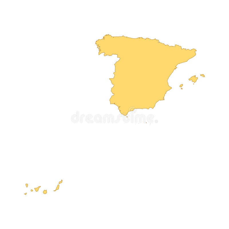 Spain Map Color Line Element. Border of the Country Stock Vector ...