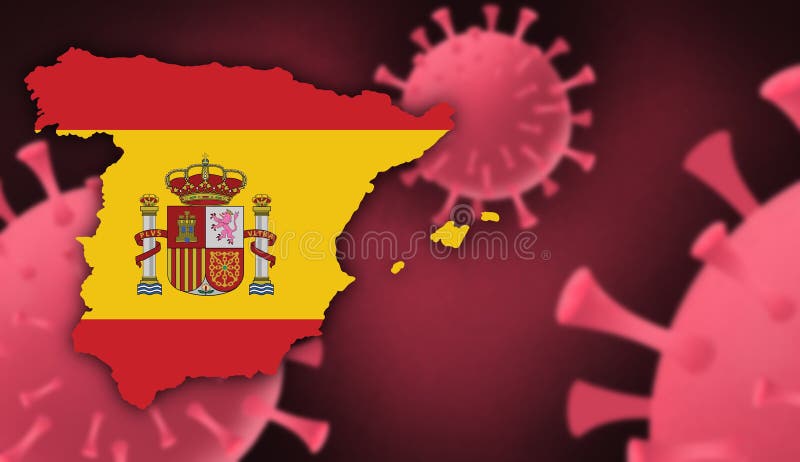 Spain Map with Flag Pattern on Corona Virus Update on Corona Virus ...
