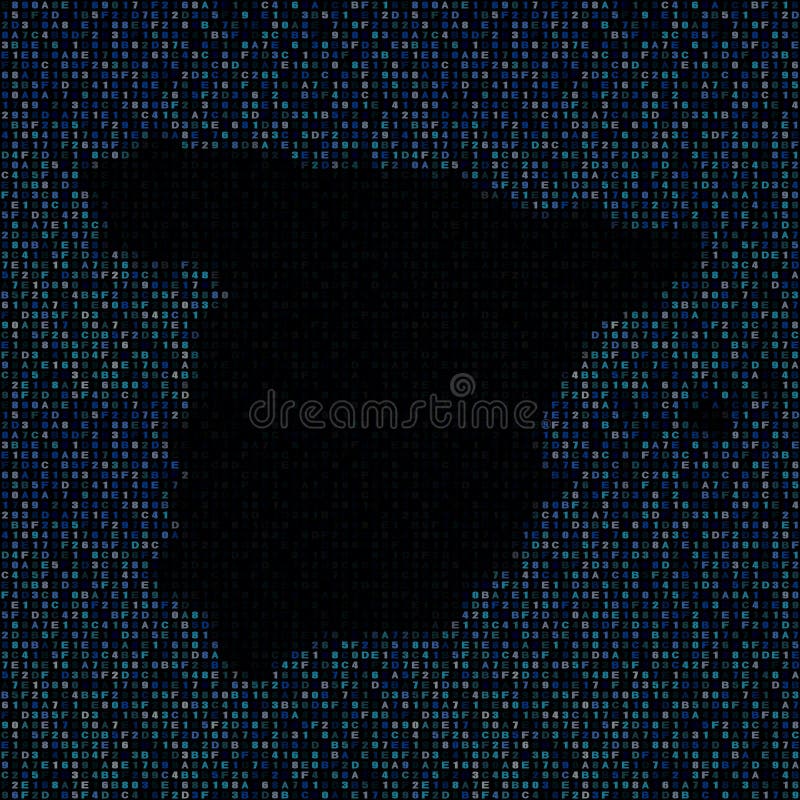 Spain Map on Hex Code Illustration Stock Illustration - Illustration of ...