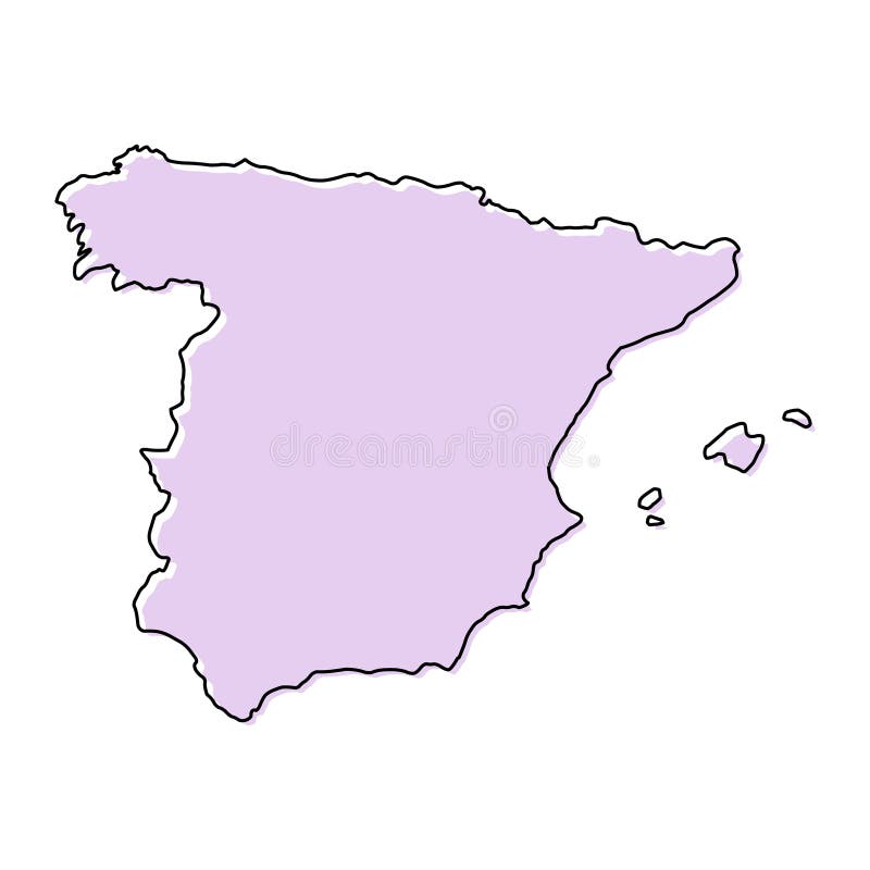 Spain Map Symbol Shape, Travel Web Flat Concept Icon Vector ...