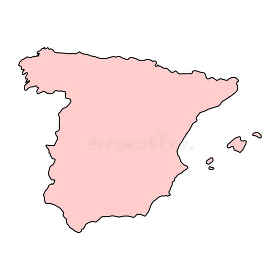 Spain Map Symbol Shape, Travel Web Flat Concept Icon Vector ...