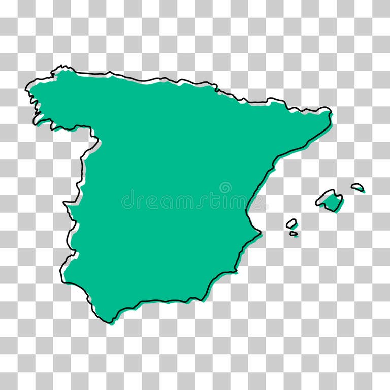 Spain Map Symbol Shape, Travel Web Flat Concept Icon Vector ...
