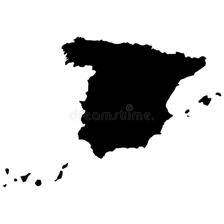 Spain Map Symbol Shape, Travel Web Flat Concept Icon Vector ...