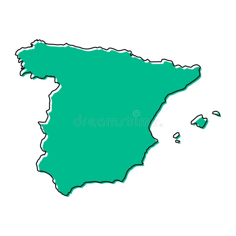 Spain Map Symbol Shape, Travel Web Flat Concept Icon Vector ...
