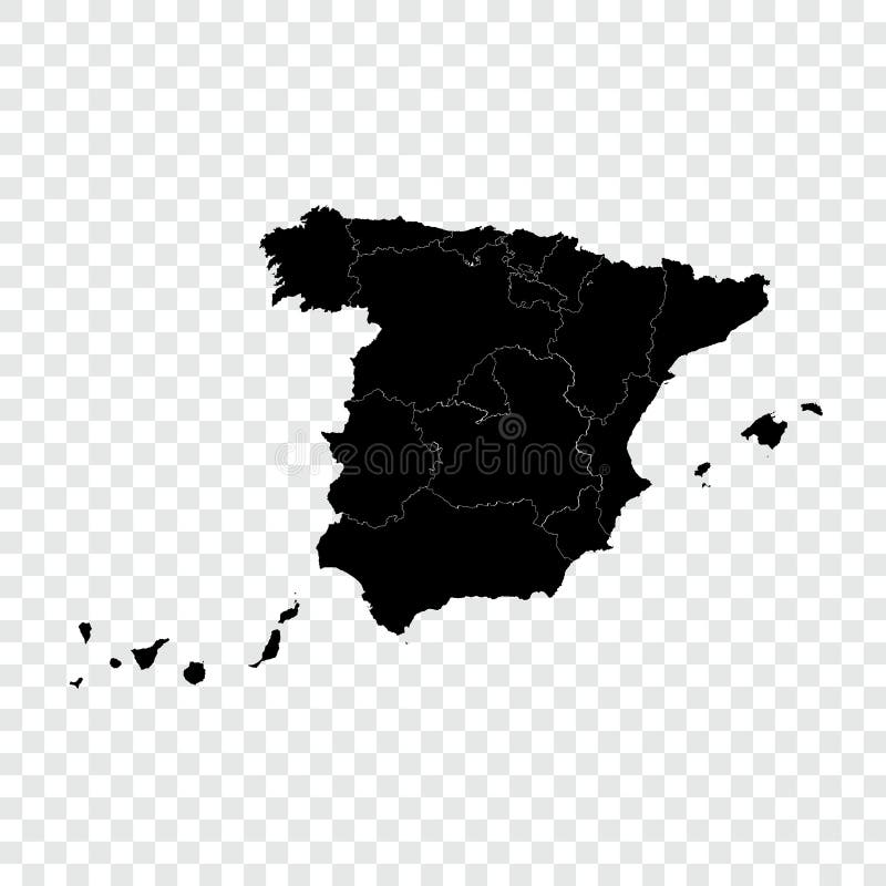 Spain Map on Transparent Background. Vector Illustration Stock ...