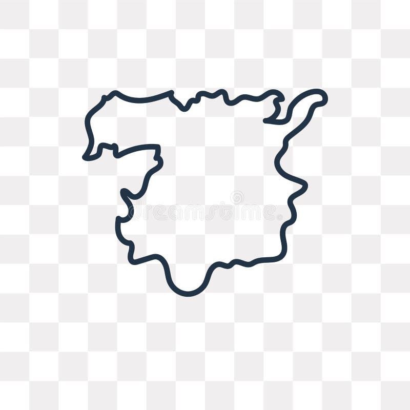 Spain Map Vector Icon Isolated on Transparent Background, Linear Stock ...