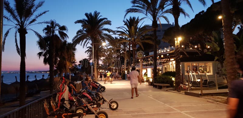 Spain. Marbella .. Walk Along the Waterfront Editorial Stock Image ...