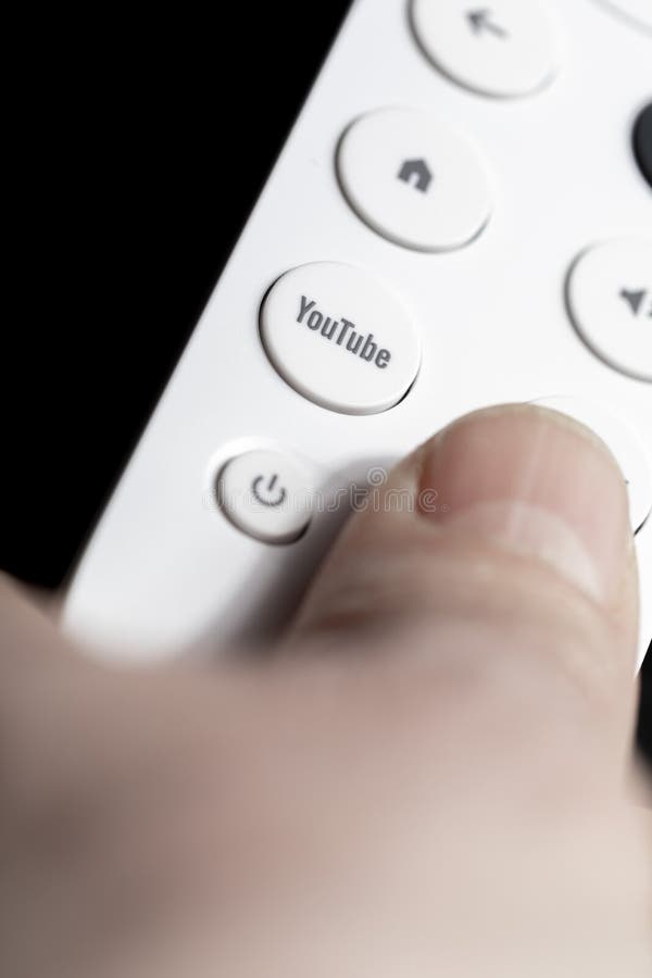 SPAIN - March 3, 2021. Close-up of the Youtube Button on the Remote ...