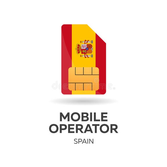 Spain Mobile Operator. SIM Card with Flag. Vector Illustration. Stock ...