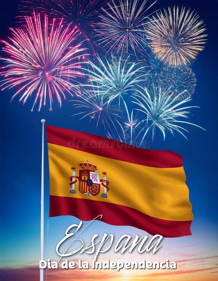 Spain National Day Poster Design Stock Illustration - Illustration of ...