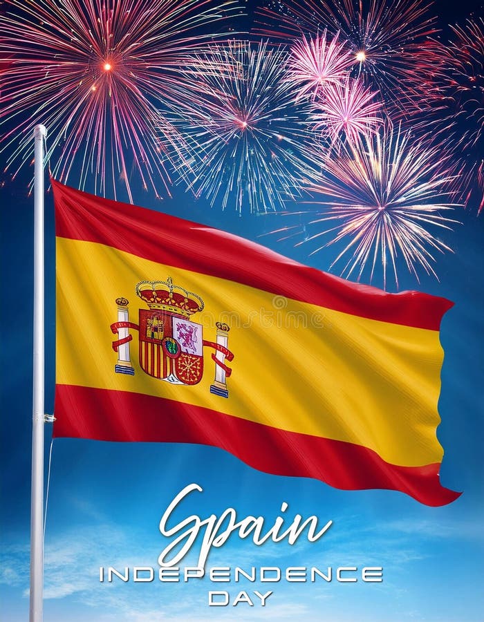 Spain National Day Poster Design Stock Illustration - Illustration of ...