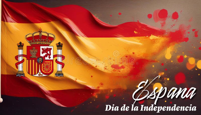 Spain National Day Poster Design Stock Illustration - Illustration of ...