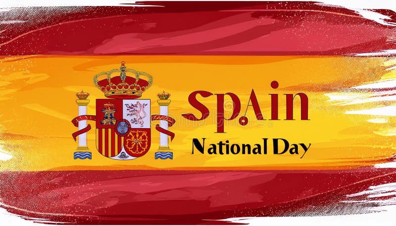 Spain National Day Poster Design Stock Illustration - Illustration of ...