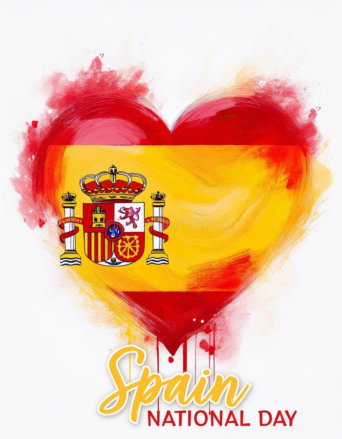 Spain National Day Poster Design Stock Illustration - Illustration of ...